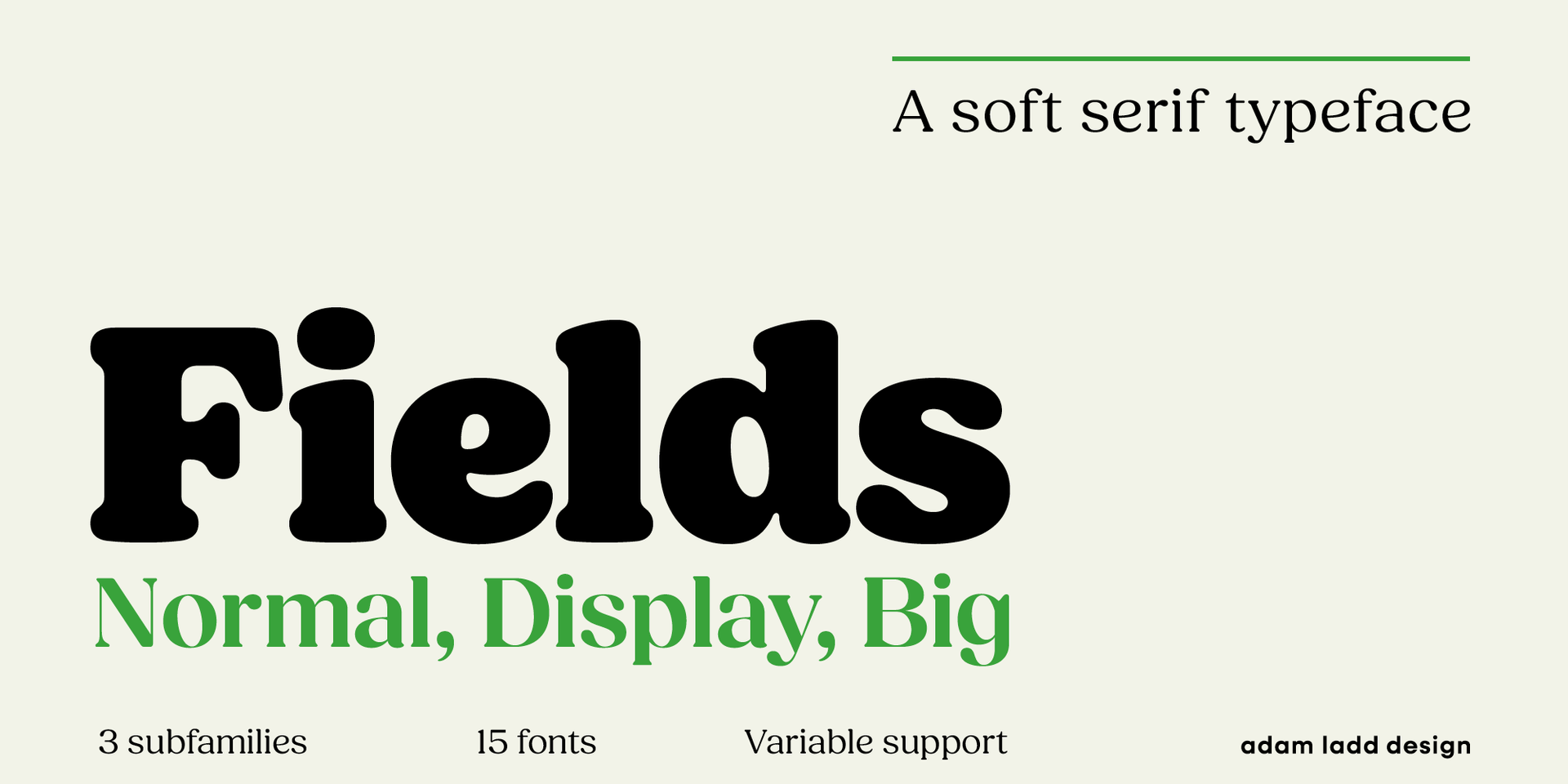 Adam Ladd Design - Type Design, Fonts, Graphic Design - Fields Font Family